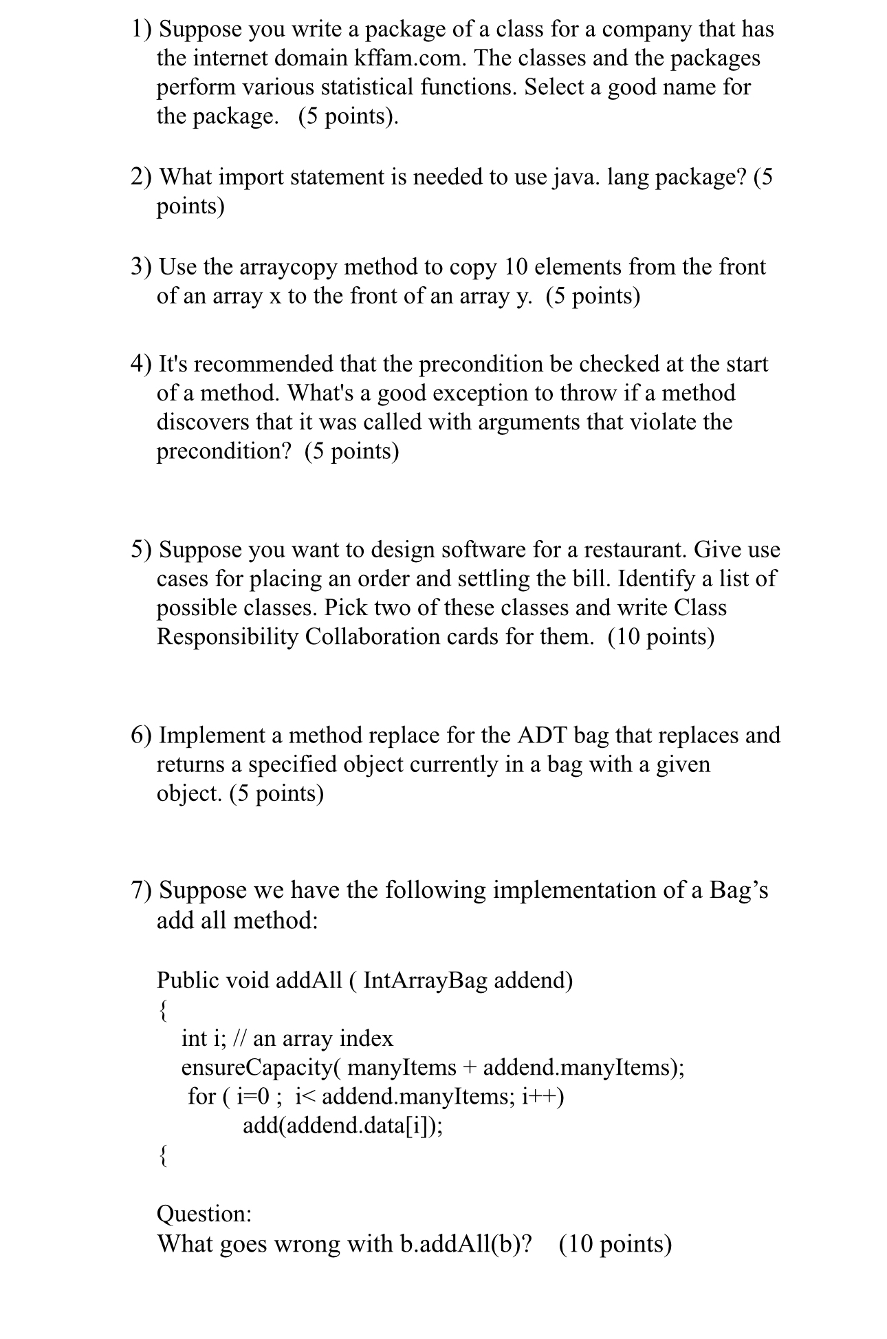 Solved Suppose you write a package of a class for a company | Chegg.com