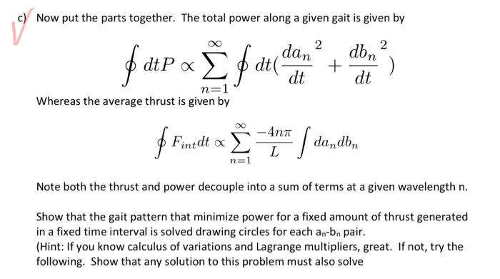Solved Part 2: Optimize the gait pattern. Clearly lots of | Chegg.com