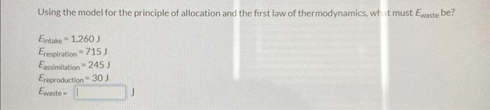 Solved Using the model for the principle of allocation and | Chegg.com