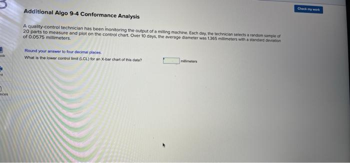 Solved Cheary Additional Algo 9-4 Conformance Analysis A | Chegg.com