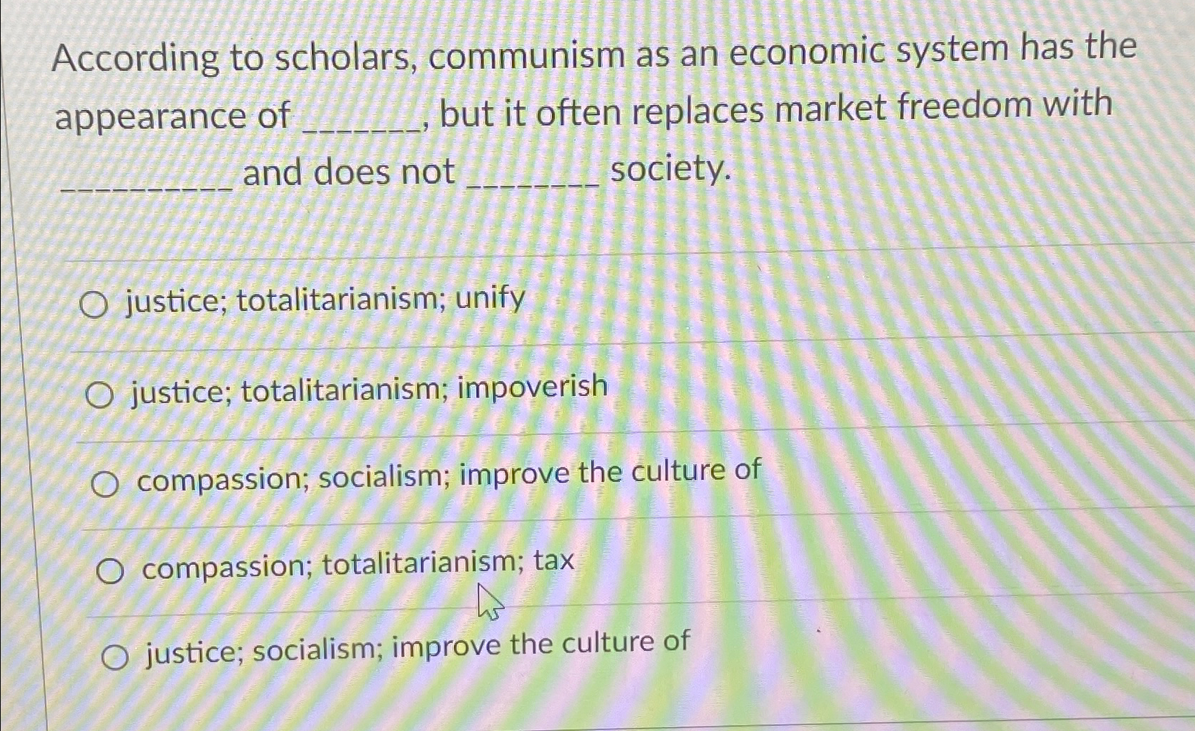 Solved According to scholars, communism as an economic | Chegg.com