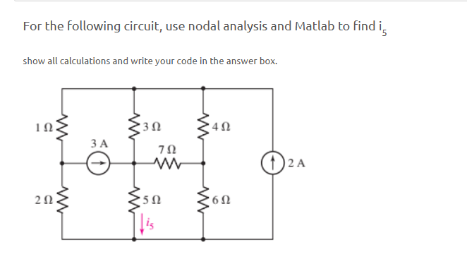 Solved For the following circuit, use nodal analysis and | Chegg.com