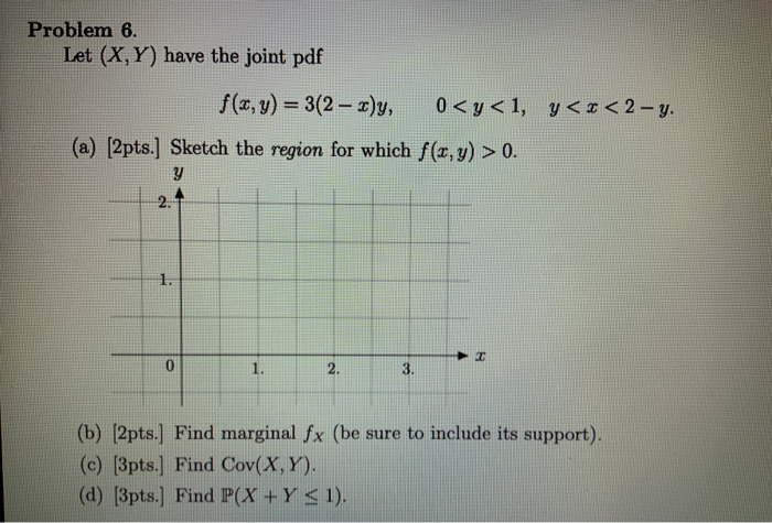 Solved Problem 6. Let (X,Y) have the joint pdf f(x, y) = 3(2 | Chegg.com Solved Problem 6. Let (X,Y) have the joint pdf f(x, y) = 3(2 | Chegg.com