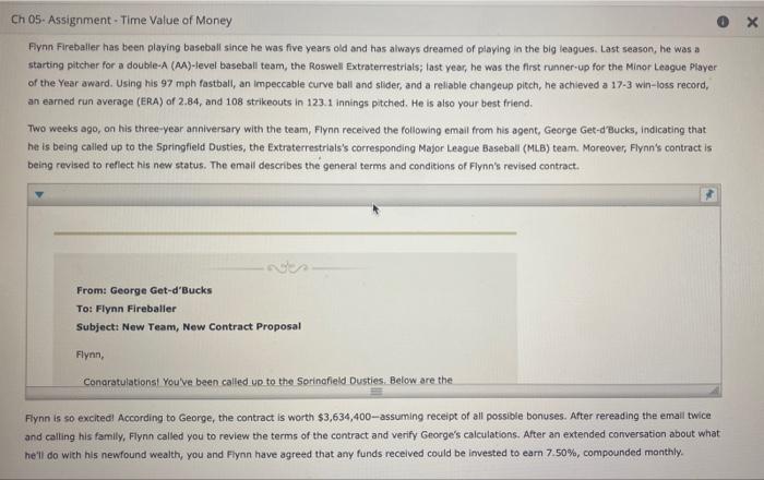 Th 05 - Assignment - Time Value of Money Fiynn | Chegg.com