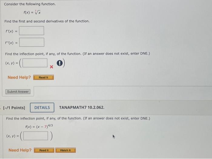 Solved Consider the following function. f(x)=7x Find the | Chegg.com