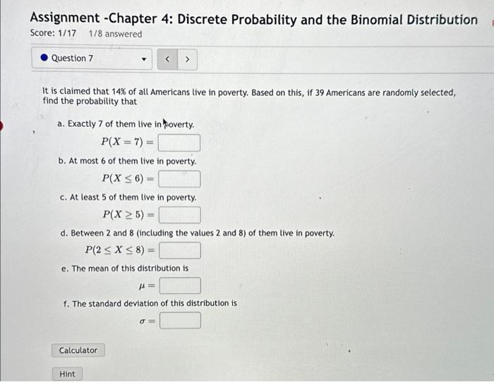 Solved Assignment -Chapter 4: Discrete Probability and the | Chegg.com