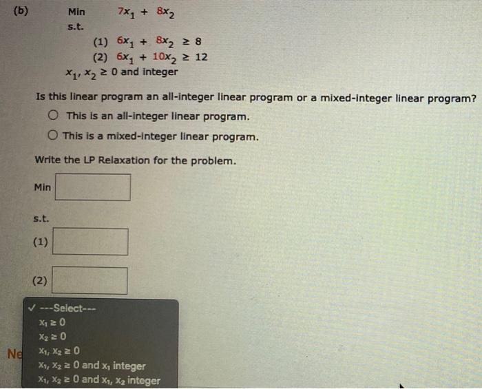 Solved Indicate which of the following is an all-integer | Chegg.com