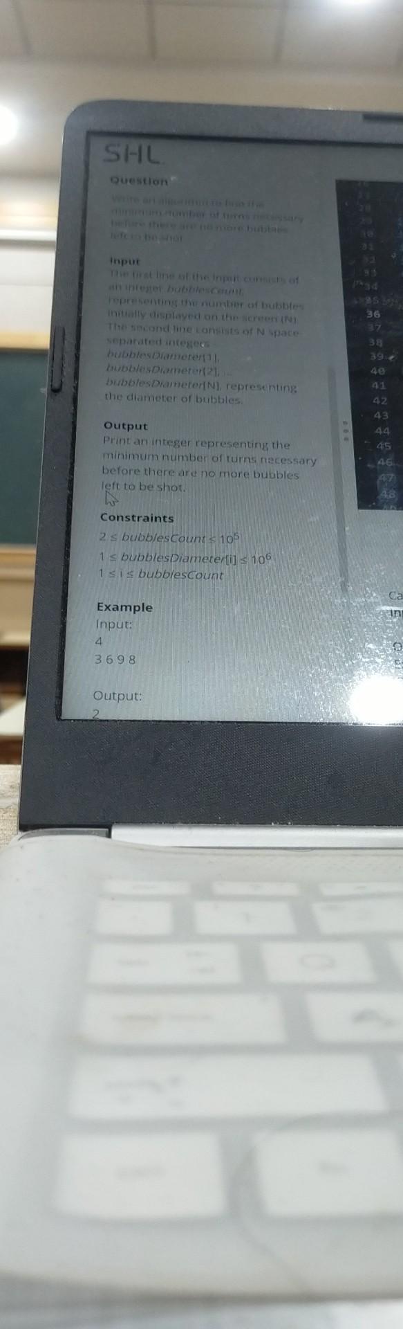 Solved SHL Question java submitted a think the Note: The | Chegg.com