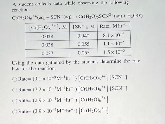 Solved A student collects data while observing the following | Chegg.com