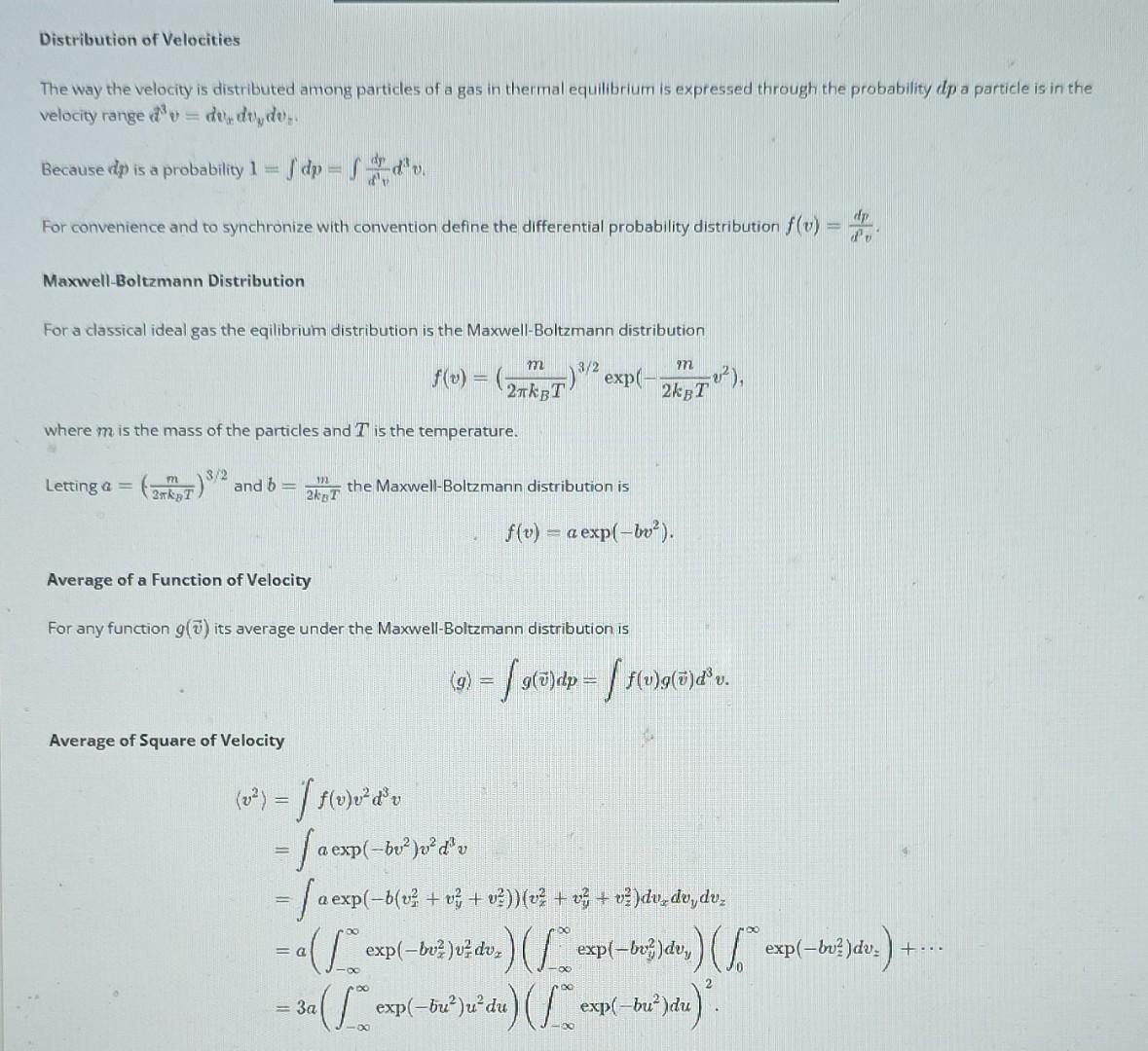 Solved H: Maxwell-Boltzmann Distribution - RMS Velocity A | Chegg.com