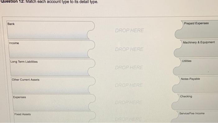 Solved Question 12: Match each account type to its detail | Chegg.com