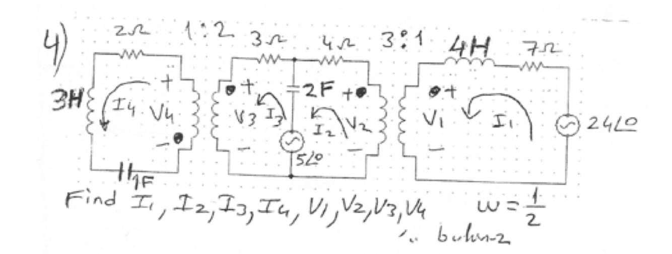 Solved Find I1,I2,I3,I4,V1,V2,V3,V4,ω=12 | Chegg.com