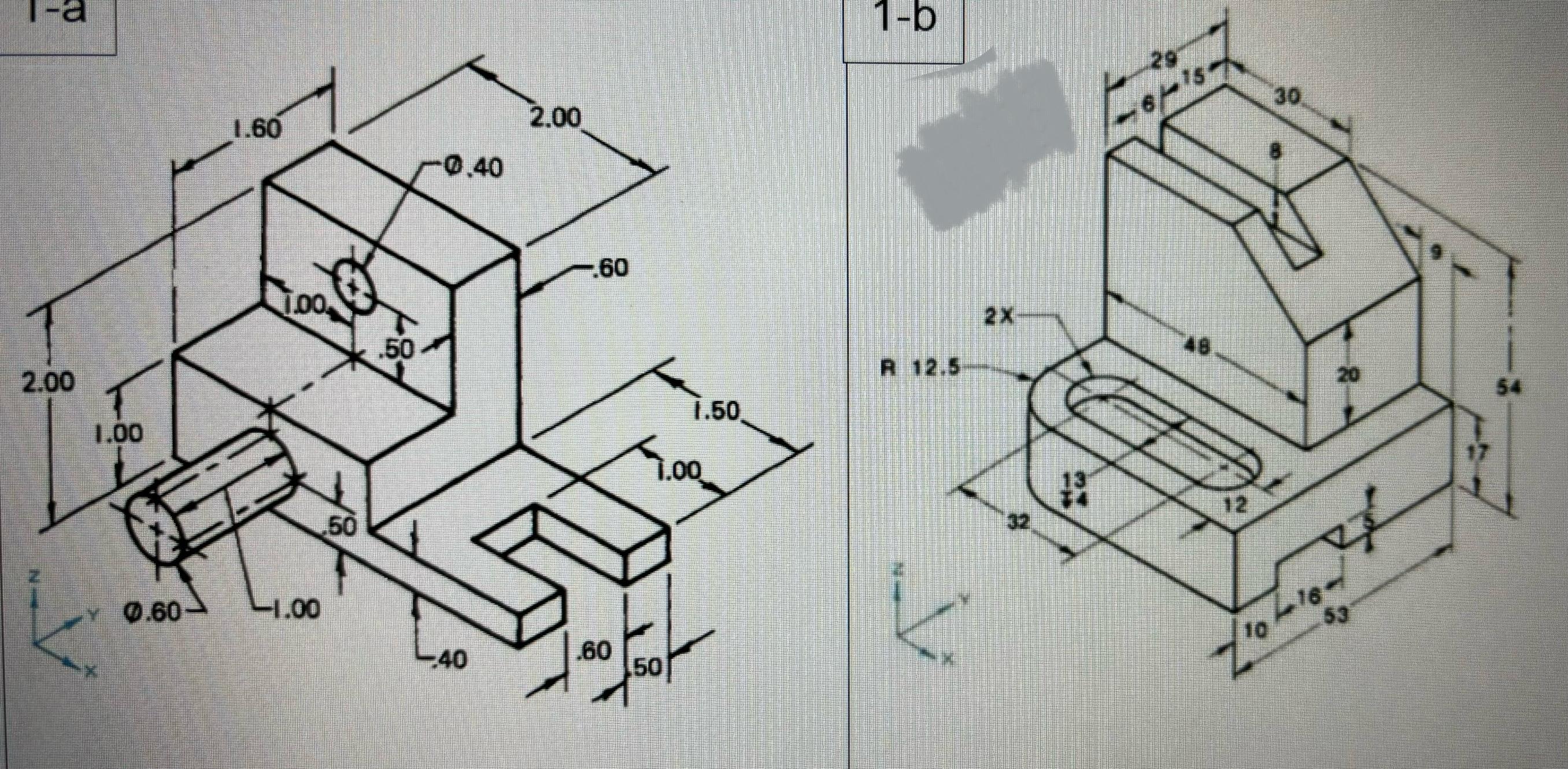 Orthographic Projection Use the Third Angle | Chegg.com