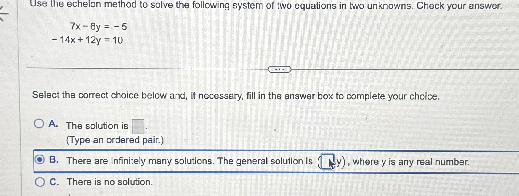 Solved Use the echelon method to solve the following system | Chegg.com