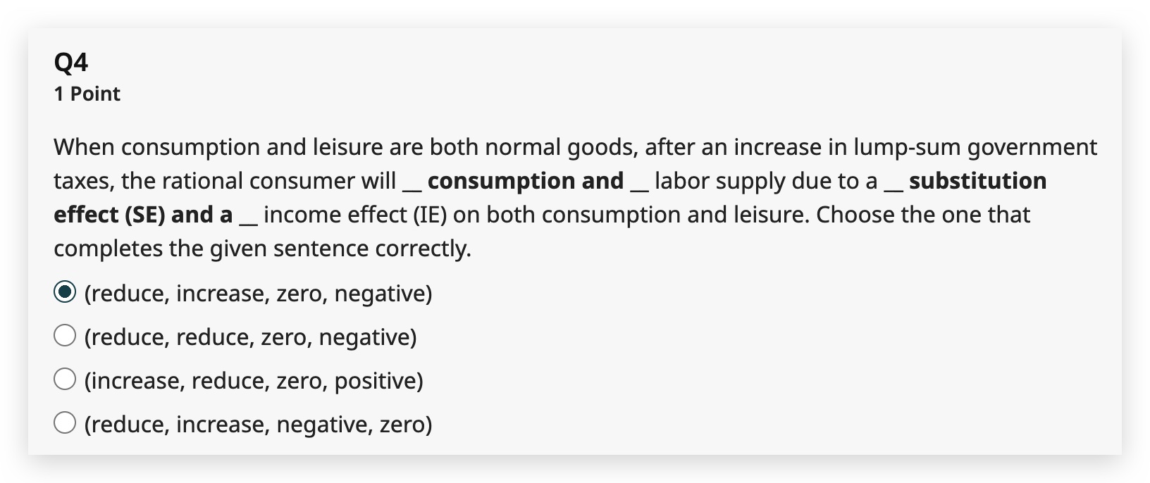 Solved Q41 ﻿PointWhen consumption and leisure are both | Chegg.com