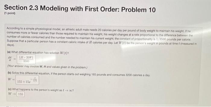Solved Section 2 3 Modeling With First Order Problem 10 1