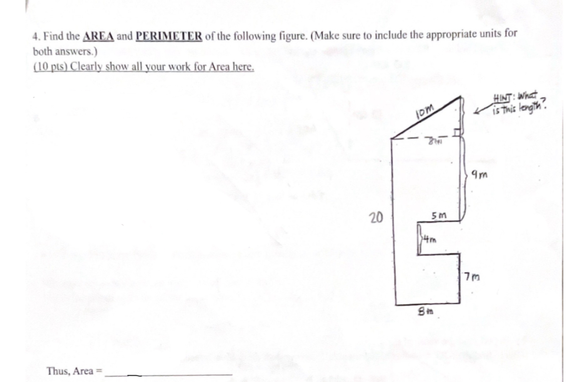 Solved by an EXPERT Find the AREA and PERIMETER of the following figure. | Chegg.com
