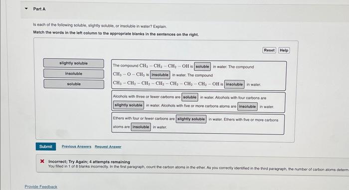 Solved Is each of the following soluble, slightly soluble, | Chegg.com