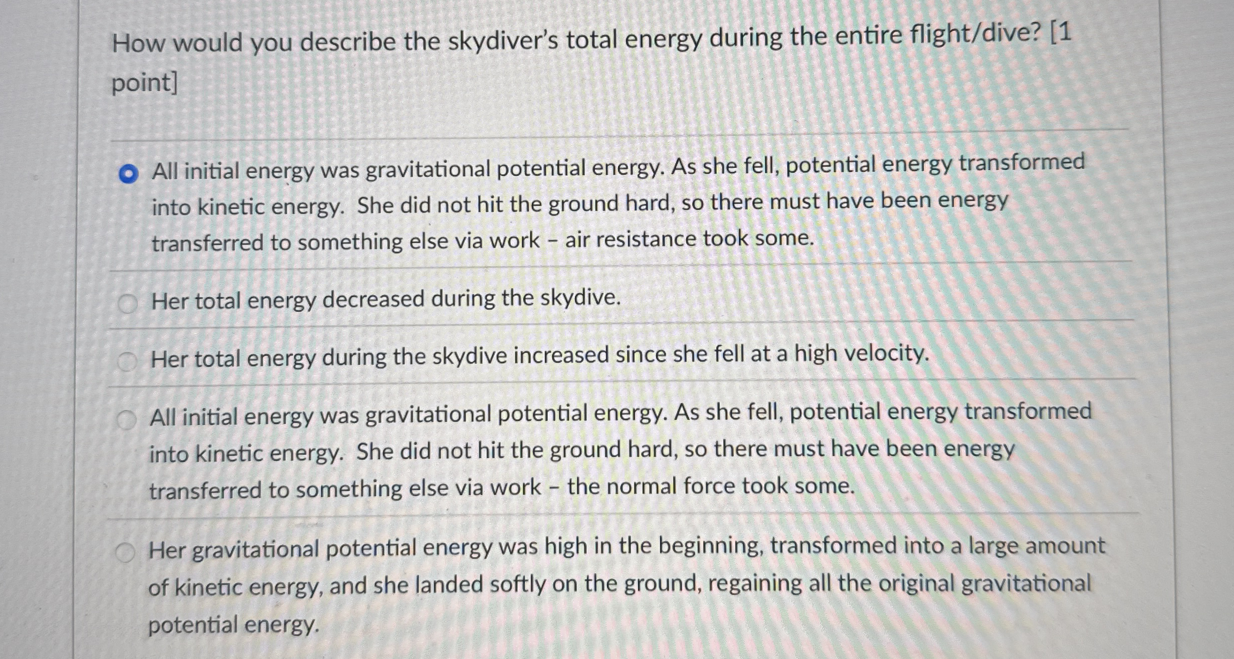 Solved All initial energy was gravitational potential | Chegg.com