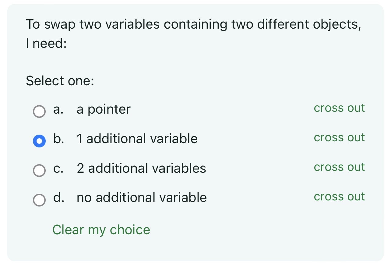 Solved To swap two variables containing two different | Chegg.com