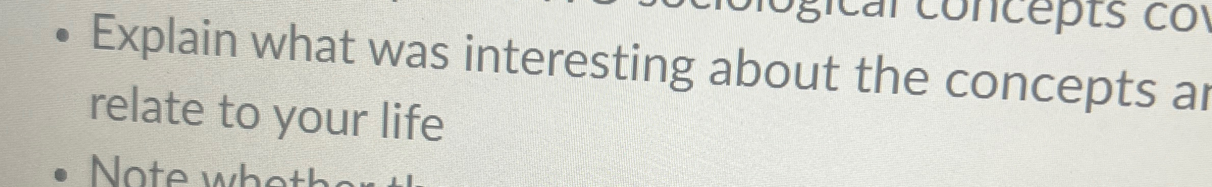 Solved Explain what was interesting about the concepts a | Chegg.com