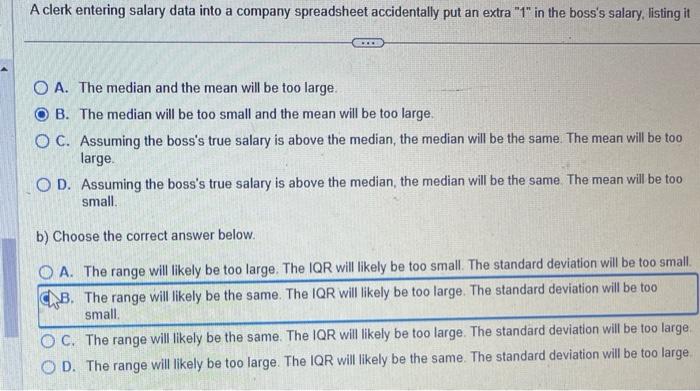 Solved A clerk entering salary data into a company | Chegg.com