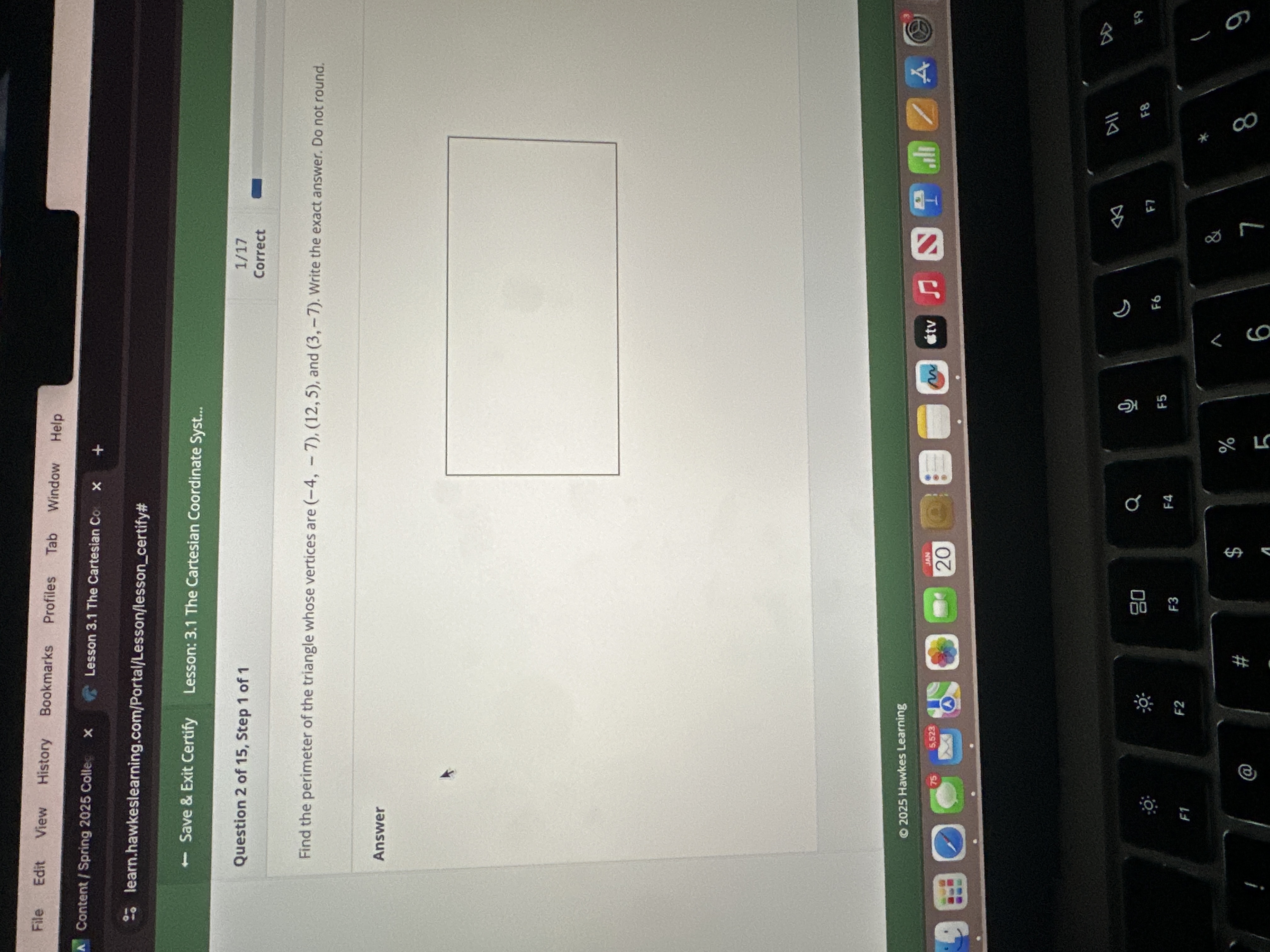 Find the perimeter of ﻿the triangle whose vertices | Chegg.com