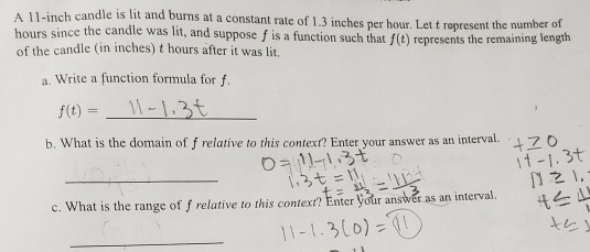 Solved A 11-inch candle is lit and burns at a constant rate | Chegg.com