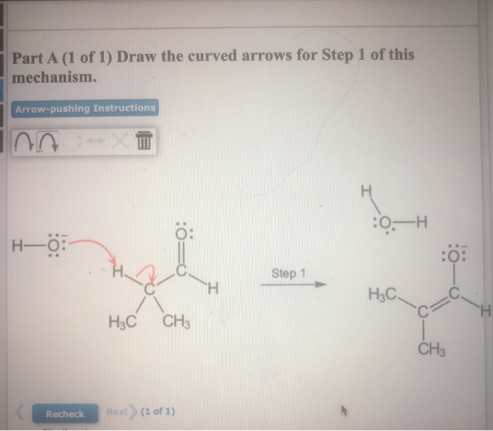 Solved Part A (1 of 1) Draw the curved arrows for Step 1 of | Chegg.com