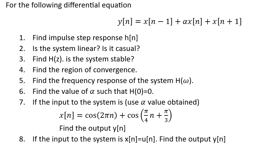 Solved For the following differential | Chegg.com
