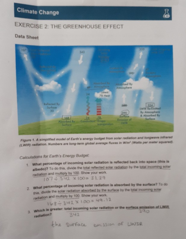 Solved eScience Climate Change Lab, exercise 2 - Greenhouse | Chegg.com