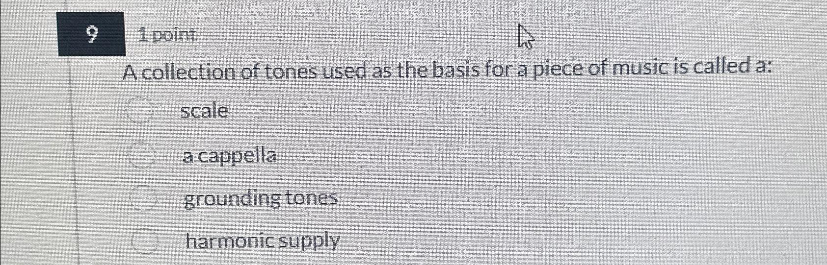 Solved 91 ﻿pointA collection of tones used as the basis for | Chegg.com