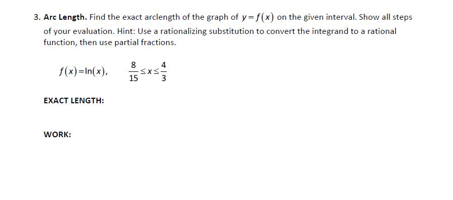 Solved Arc Length. Find the exact arclength of ﻿the graph | Chegg.com