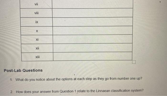 Solved Table 2: Dichotomous Key Results Organism Binomial | Chegg.com