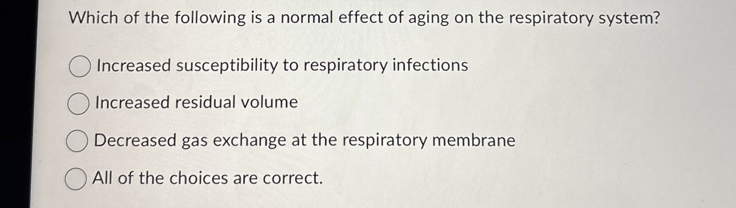 Solved Which of the following is a normal effect of aging on | Chegg.com