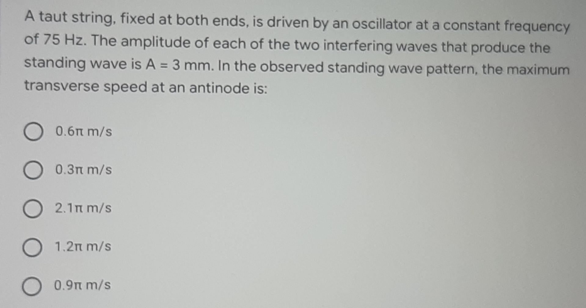 Solved A taut string, fixed at both ends, is driven by an | Chegg.com