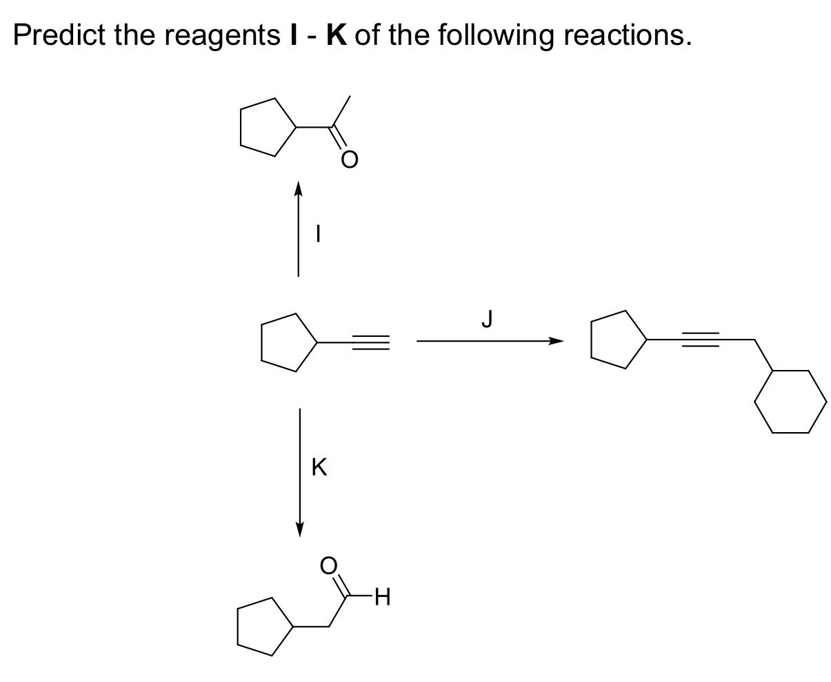 Solved Predict the reagents I - K ﻿of the following | Chegg.com