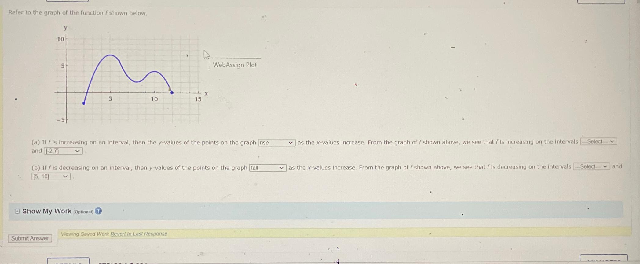 Solved Refer to the graph of the function f ﻿shown below.(a) | Chegg.com