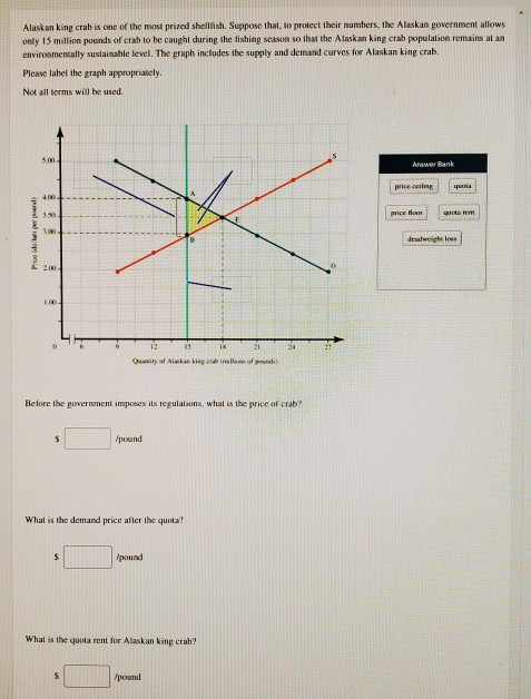 Solved Alaskan king crab is one of the most prized | Chegg.com