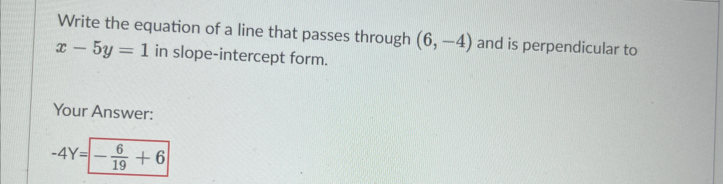 Solved Write the equation of a line that passes through | Chegg.com