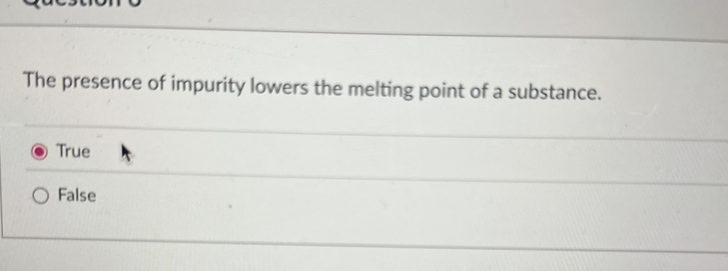 Solved The presence of impurity lowers the melting point of | Chegg.com