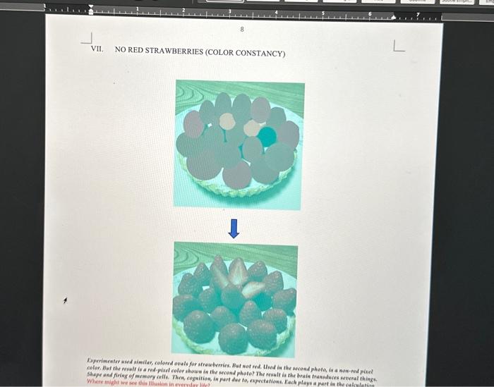 Solved No Red Strawberries (Color Constancy)Where might we | Chegg.com