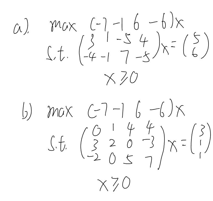 Solved Two-phase simplexSolve the following LPs using | Chegg.com