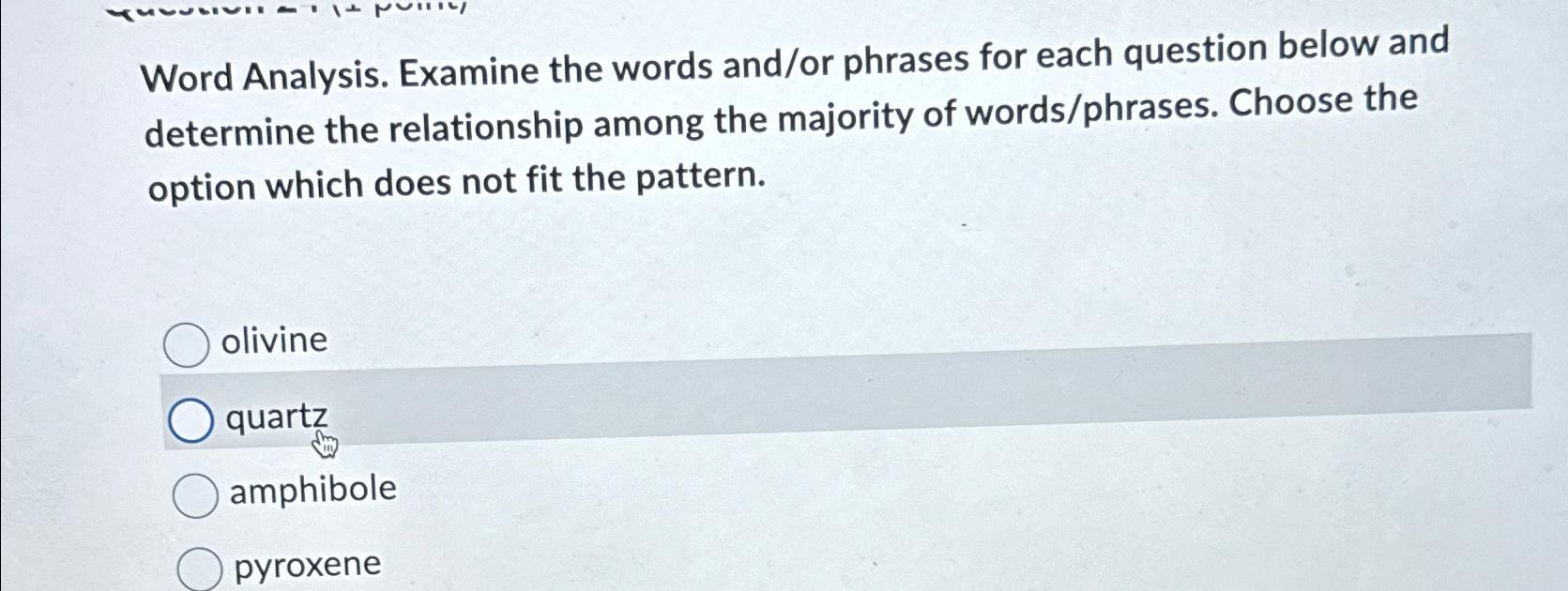 Solved Word Analysis. Examine the words and/or phrases for | Chegg.com