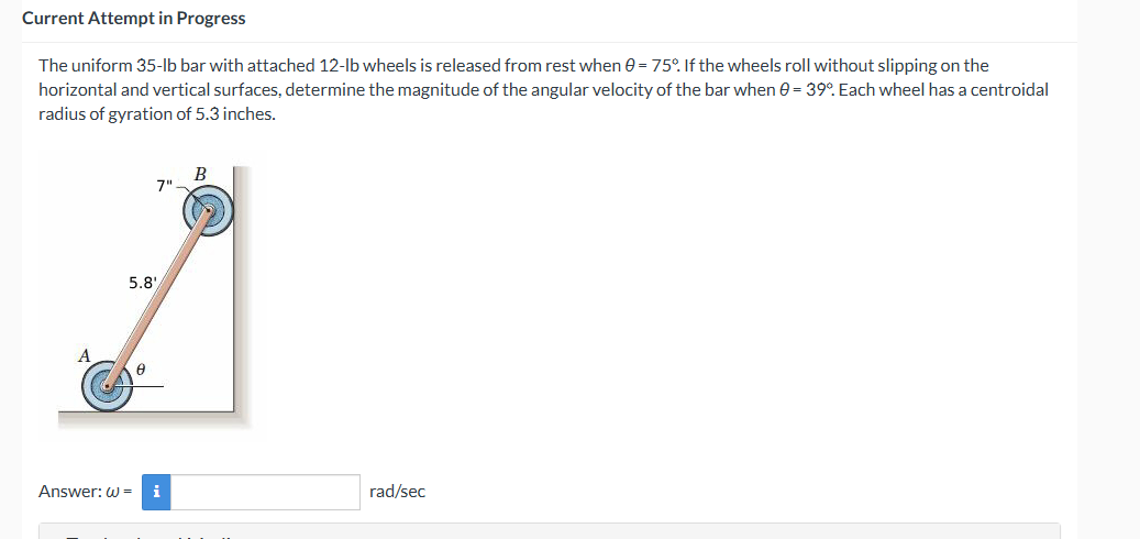 Current Attempt in ﻿ProgressThe uniform 35-lb ﻿bar | Chegg.com