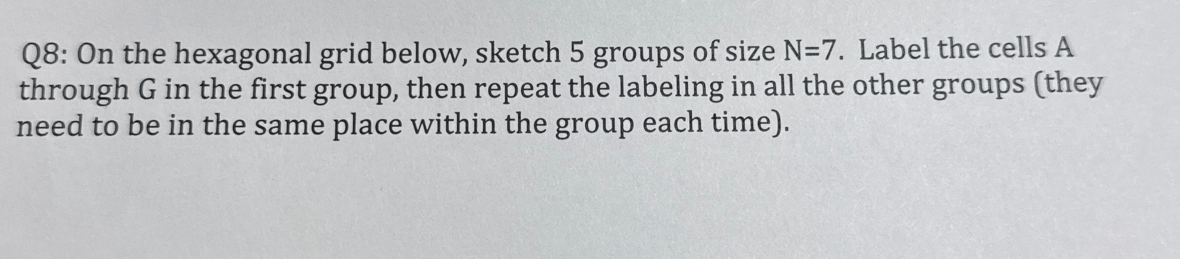 Solved Q8: On the hexagonal grid below, sketch 5 ﻿groups of | Chegg.com