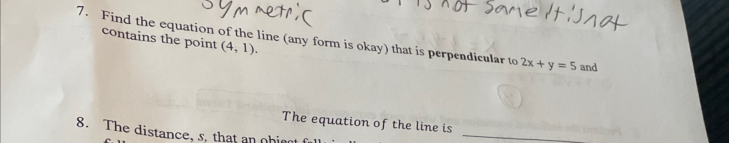 Solved contains the point ( 4,1 ) ﻿line (any form is okay) | Chegg.com