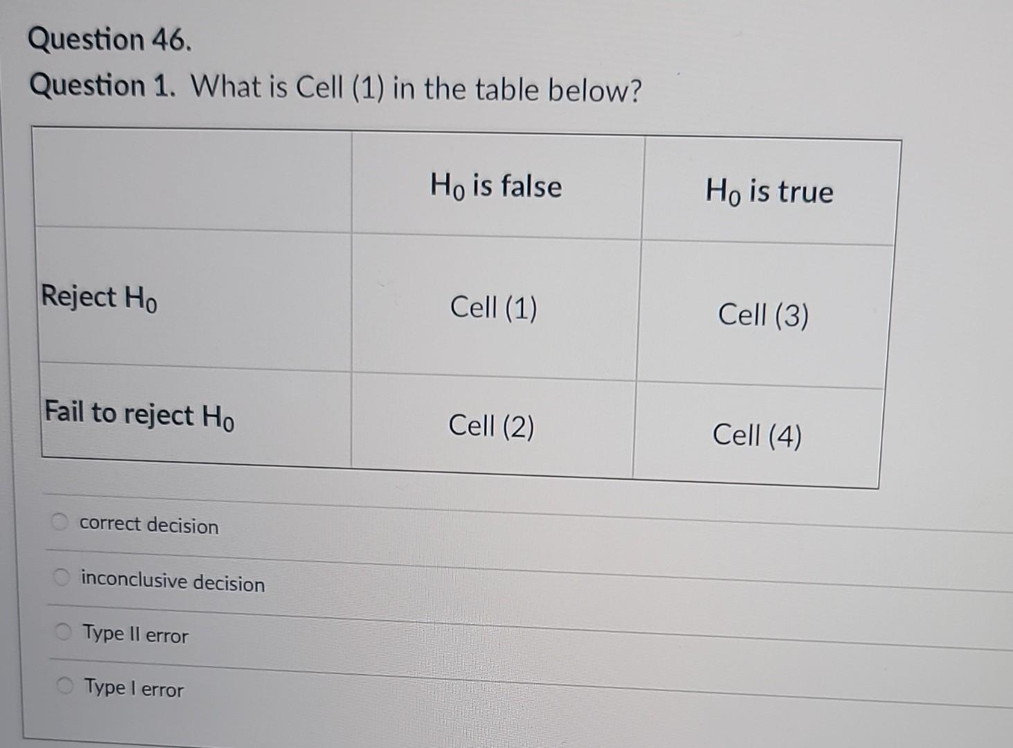 Solved Question 46. Question 1. What is Cell (1) in the | Chegg.com Solved Question 46. Question 1. What is Cell (1) in the | Chegg.com