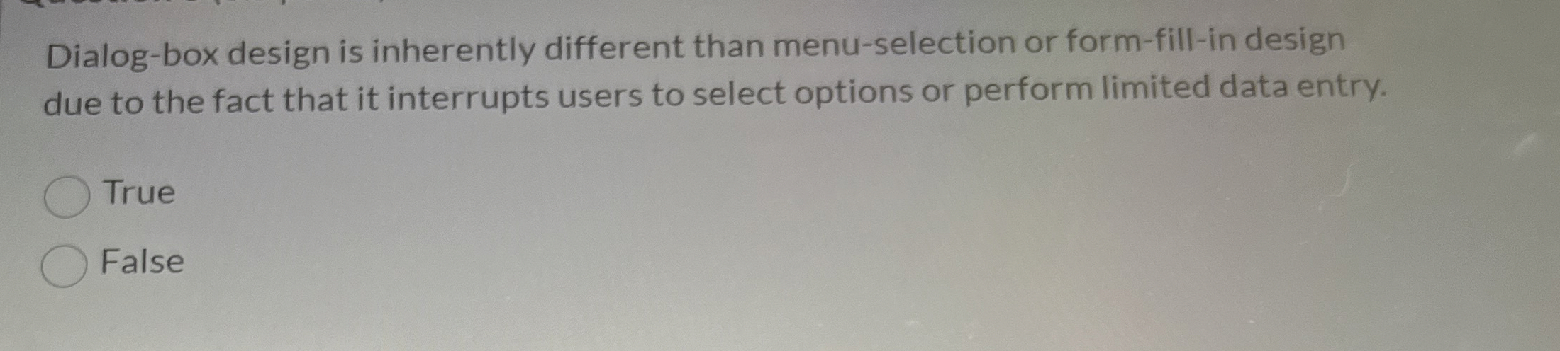 Solved Dialog-box design is inherently different than | Chegg.com