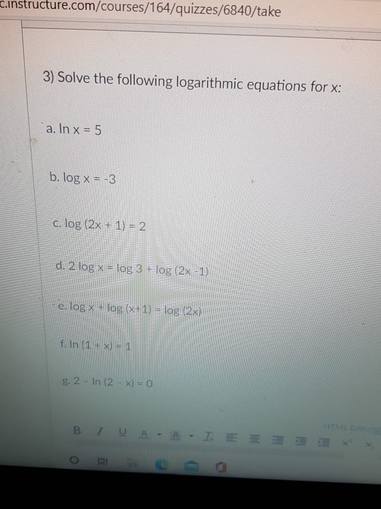 Solved instructure.com/courses/164/quizzes/6840/take 3) | Chegg.com
